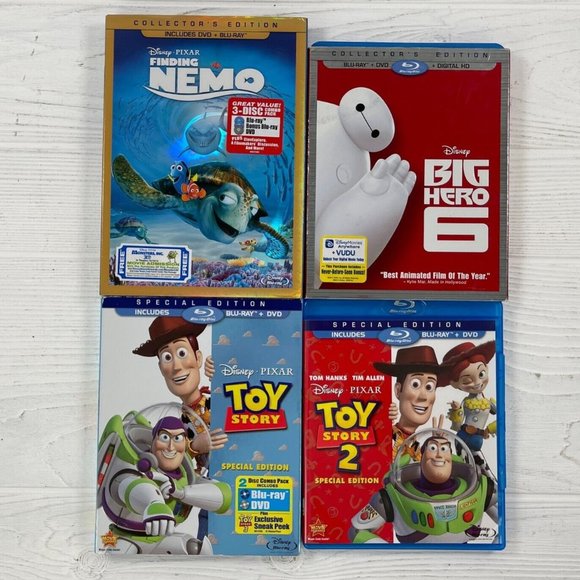 Disney | Media | Disneys Pixar Toy Story 2 Blu Ray Movie Lot Bundle Finding Nemo Big Hero Six ...
